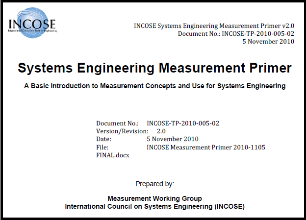 Systems Engineering Measurement Primer (Hard Copy)